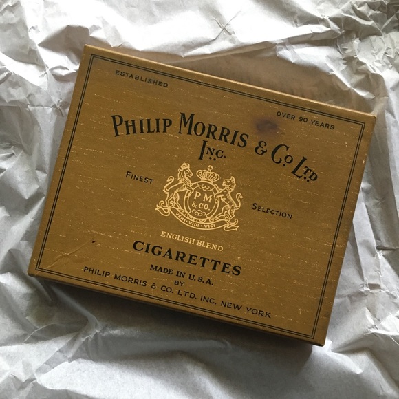 Antique | Accents | Flat 5 Philip Morris Cardboard Cigarette Box | Poshmark